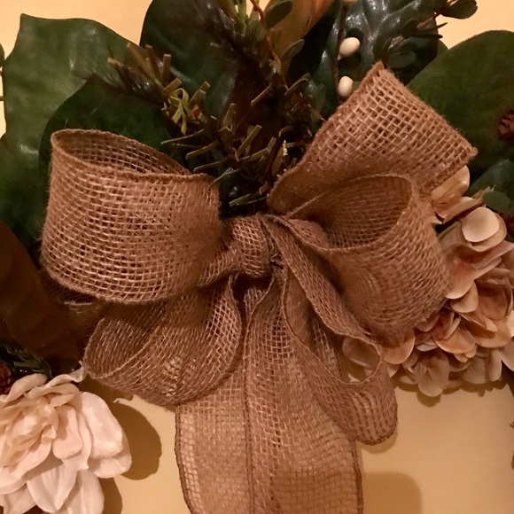 Accents | Farm House Magnolia Wreath Hand Made By Me | Poshmark